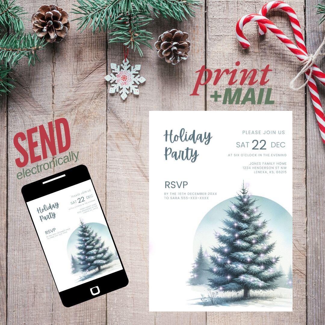 Editable Holiday Party Invitation Template Digital Download Printable ...