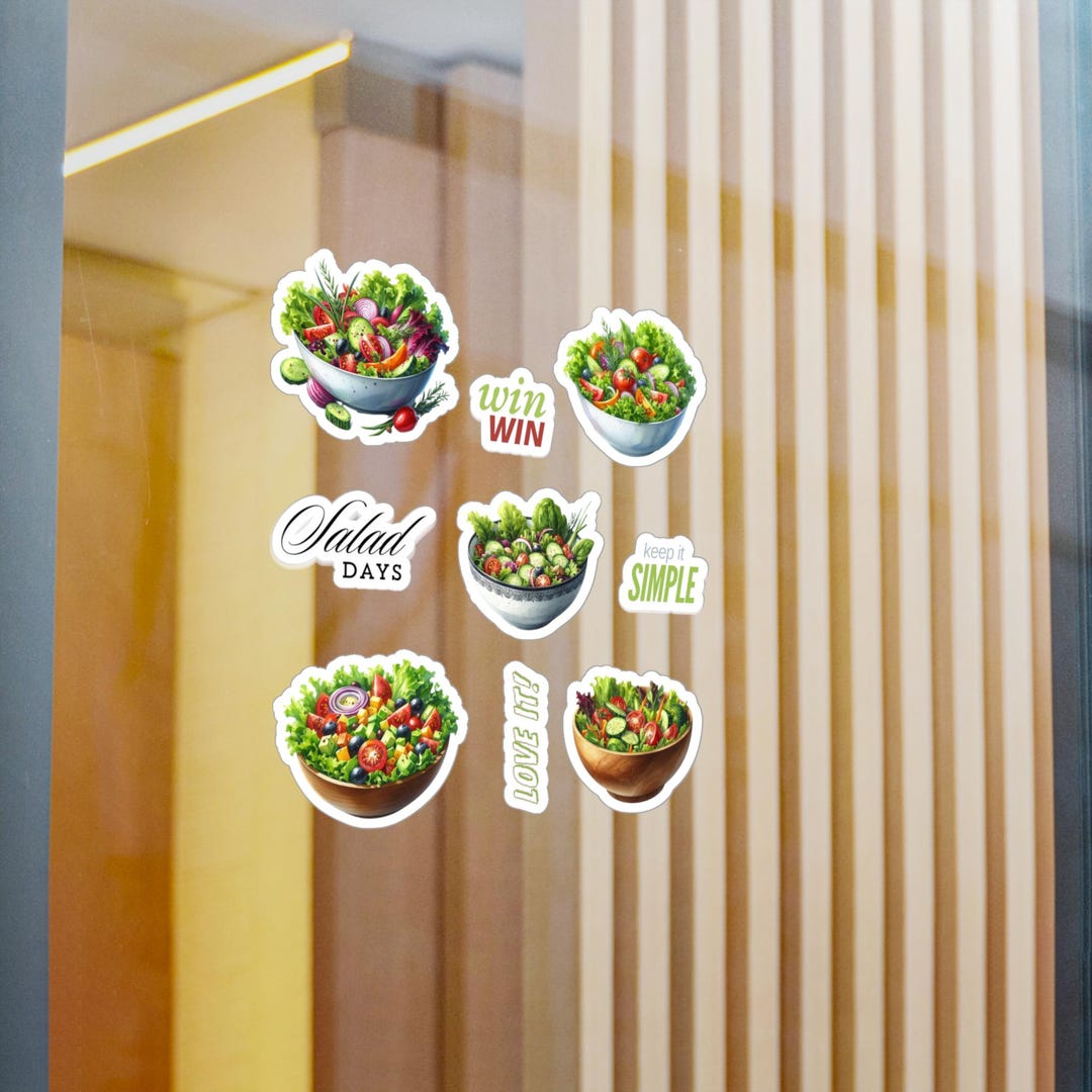 Salad Stickers Set of Vinyl Decals for Food Lovers, Kitchen Decor ...