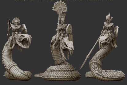 3x Undead Skeleton Monstrous Giant Snake Cavalry | Pharaoh's Legacy - Etsy