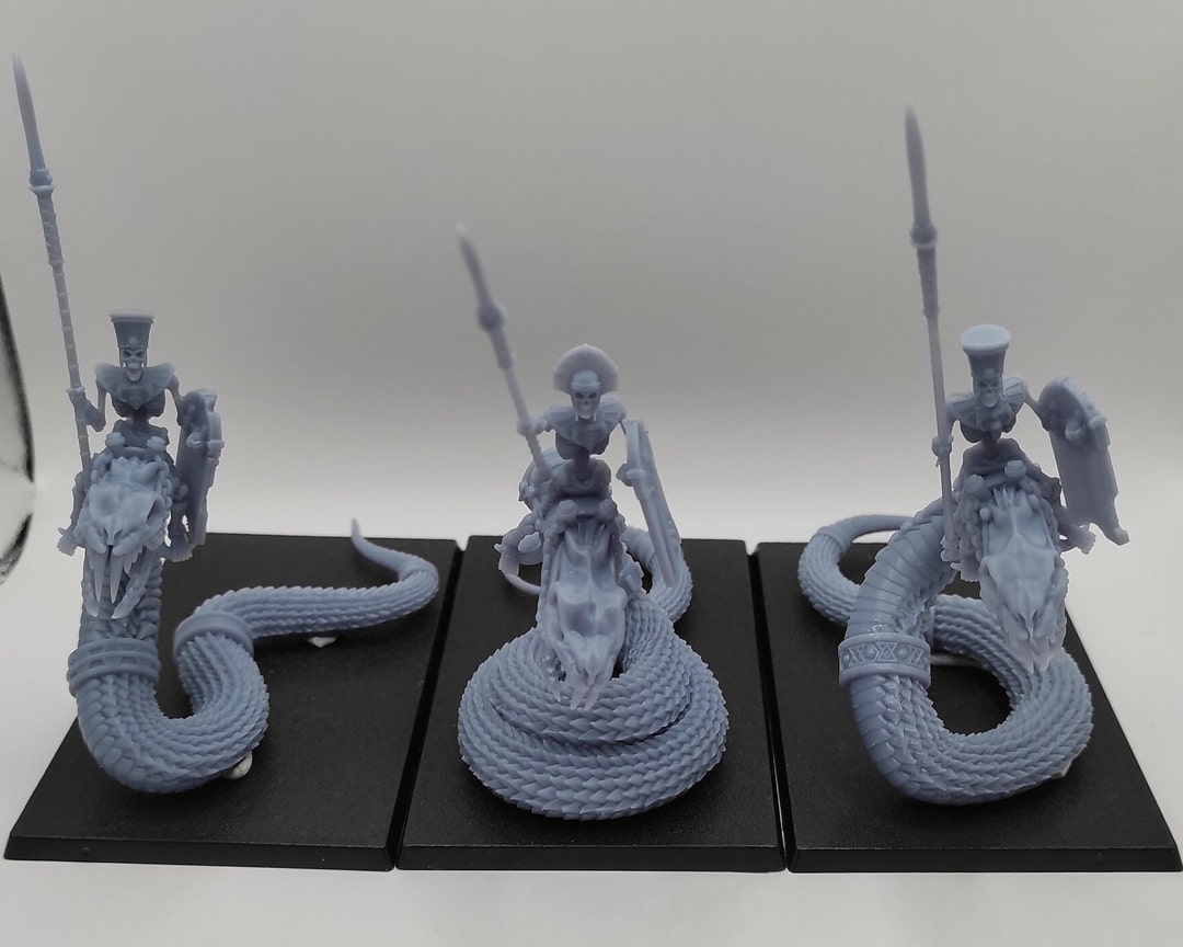 3x Undead Skeleton Monstrous Giant Snake Cavalry | Pharaoh's Legacy - Etsy