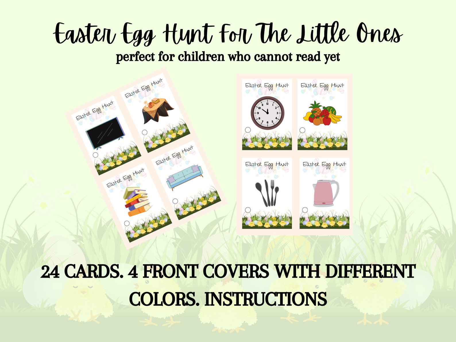 Printable Easter Egg Hunt Cards for Non-readers | Kids' Activity Pack ...