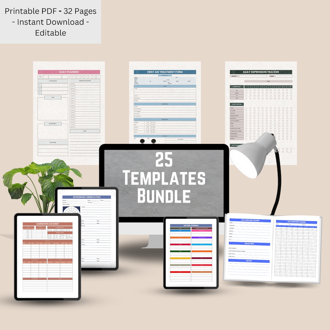25 Digital PLR Templates Bundle - Etsy