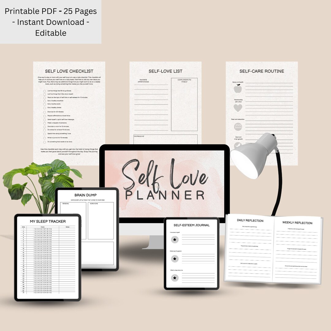 Self-love Planner, Self-love Checklist, Mindfulness Journal, Sleep ...