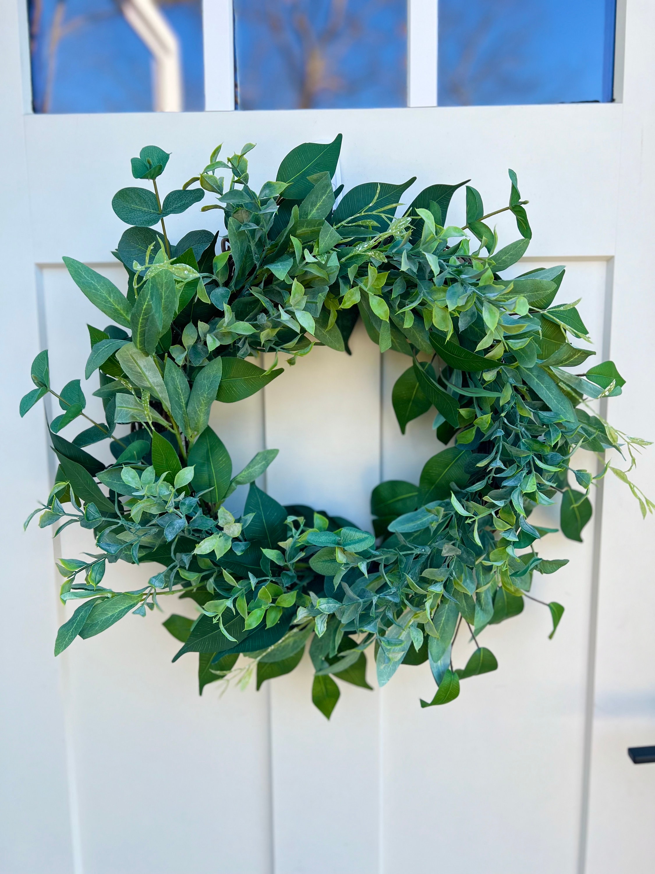 Year Round Greenery Wreath for Front Door Greenery Wreath for Entryway ...