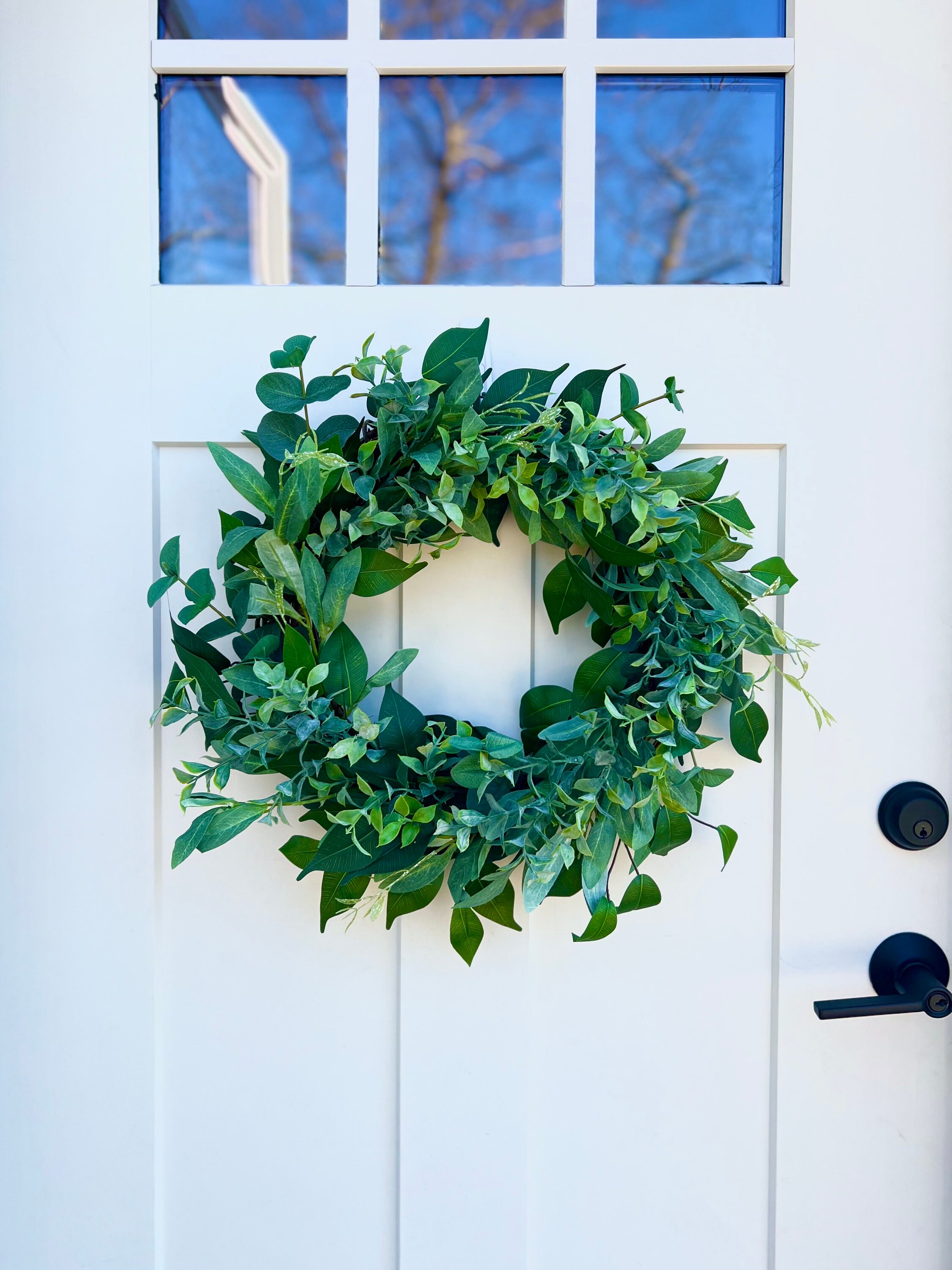 Year Round Greenery Wreath for Front Door Greenery Wreath for Entryway ...