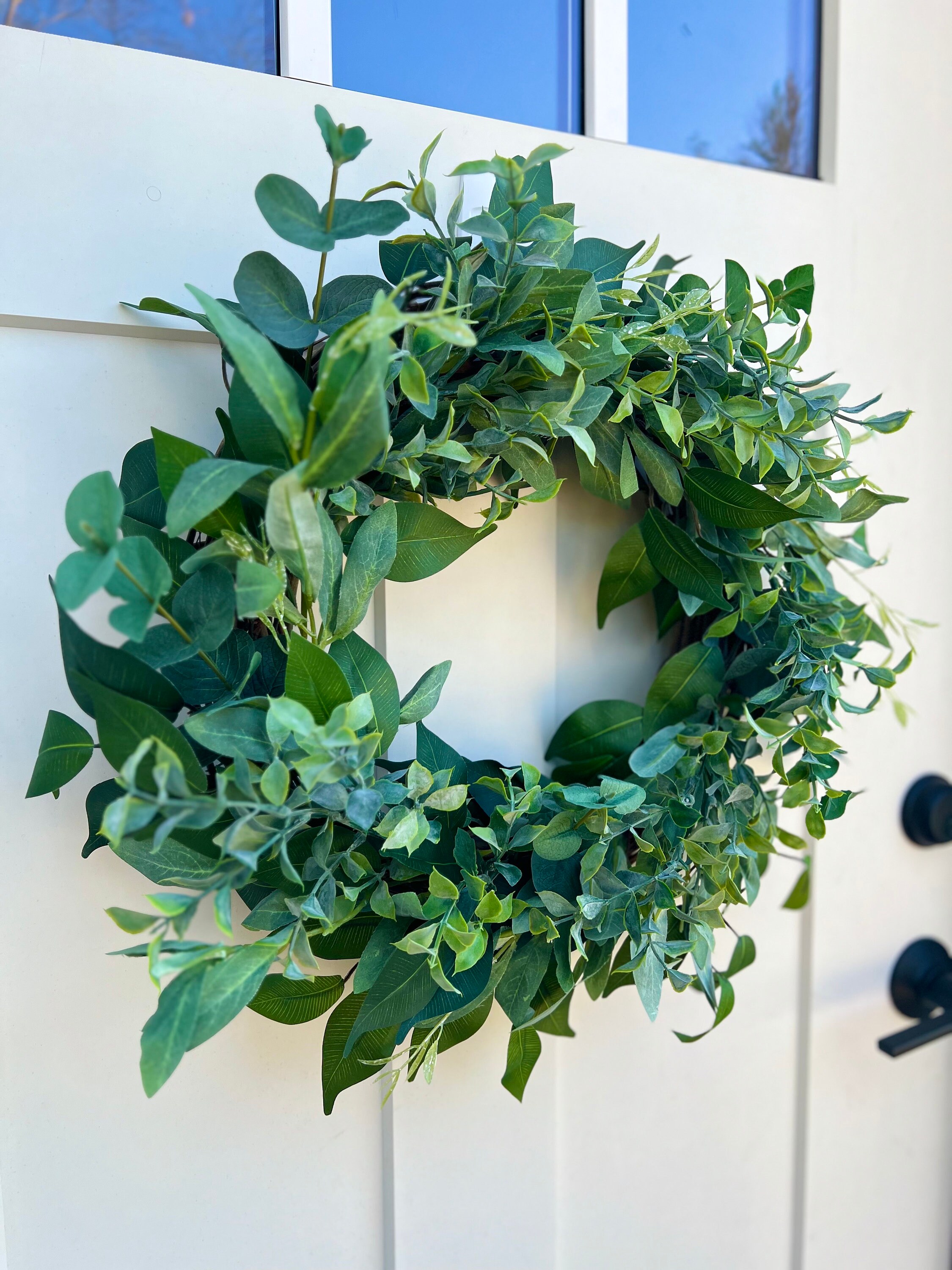 Year Round Greenery Wreath for Front Door Greenery Wreath for Entryway ...