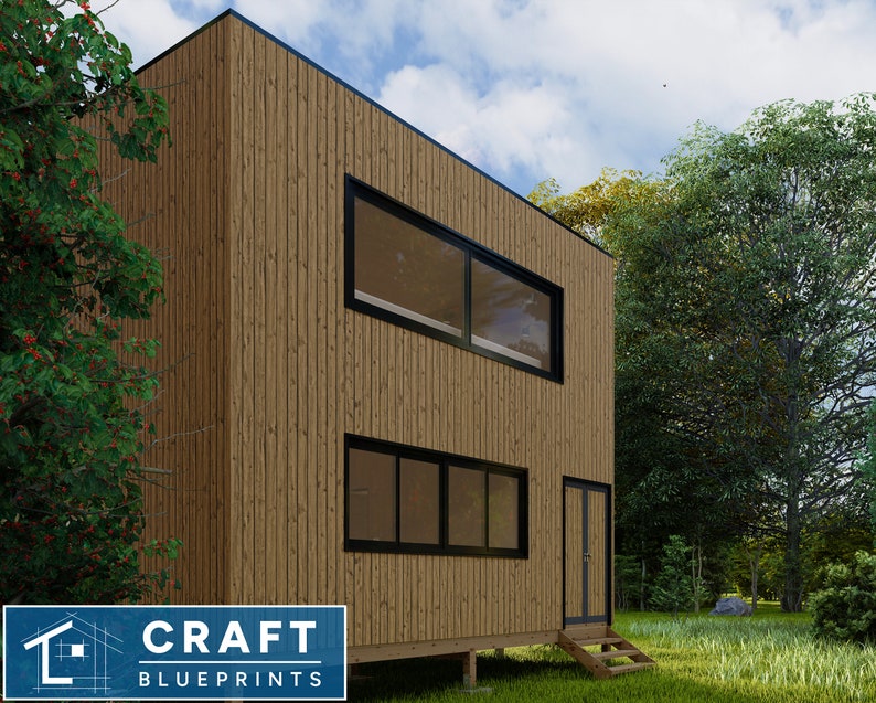 Modern Cabin House Plans, 19x27 Log Cabin Floor Plan, Tiny House DIY ...