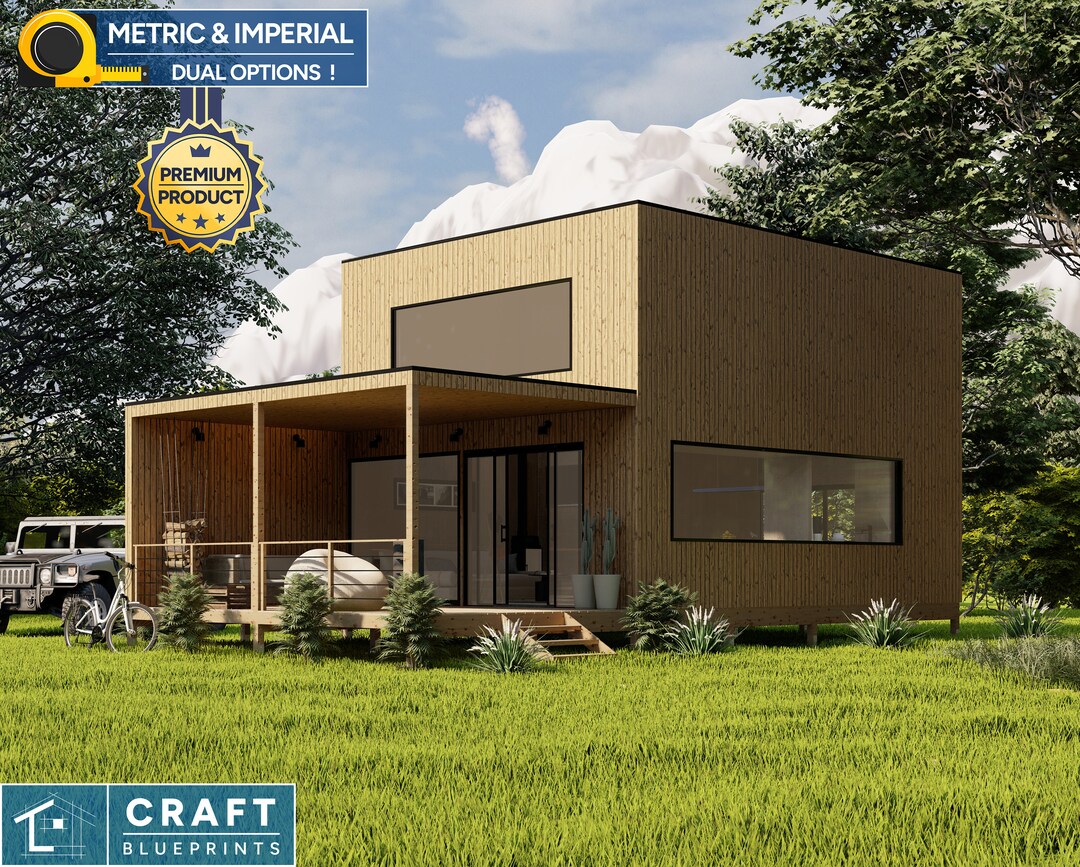 Modern Cabin House Plans, 19x27 Log Cabin Floor Plan, Tiny House DIY ...