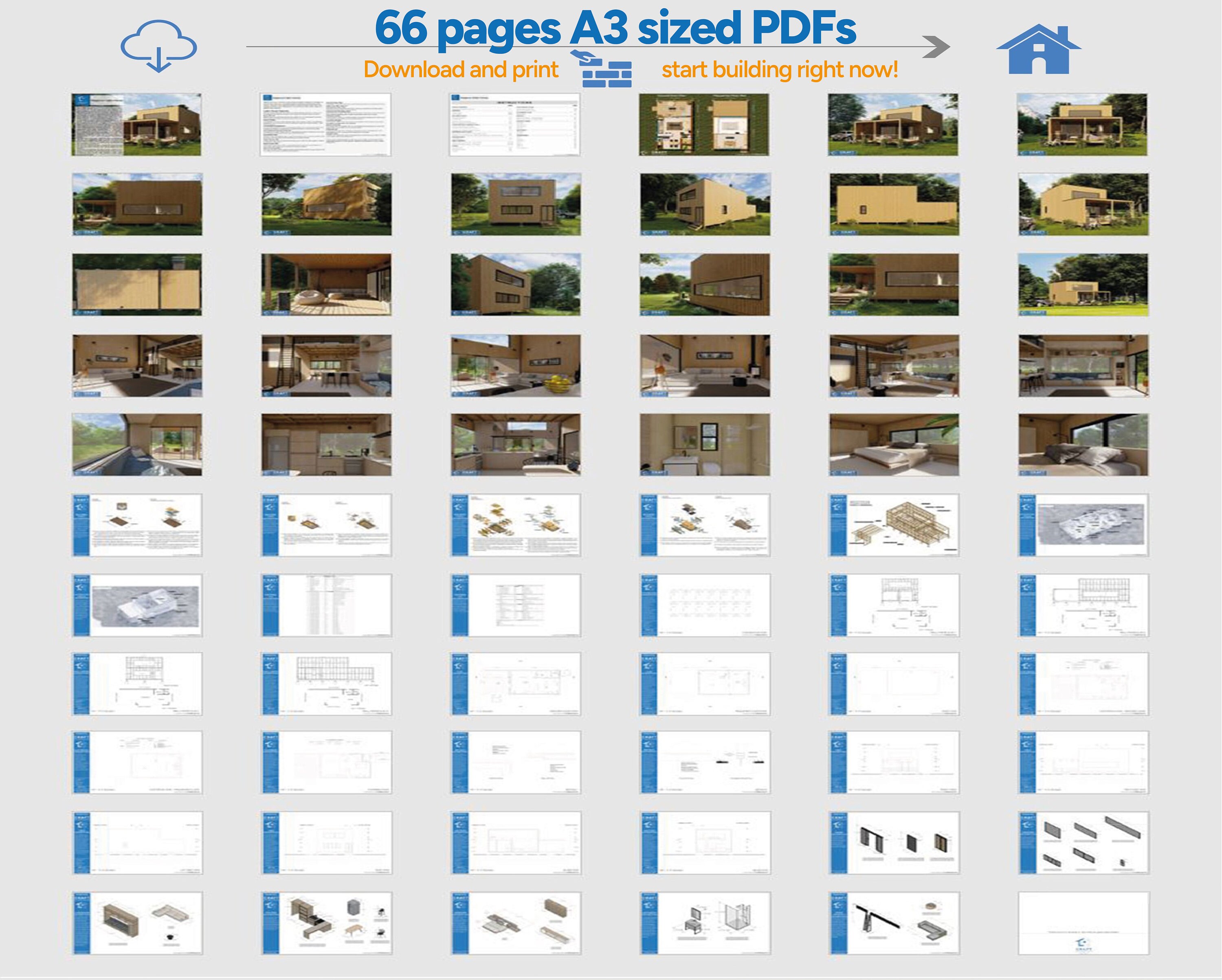 Modern Cabin House Plans, 19x27 Log Cabin Floor Plan, Tiny House DIY ...