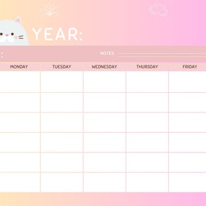 Blank Kitty Calendar Pack - Etsy