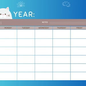Blank Kitty Calendar Pack - Etsy