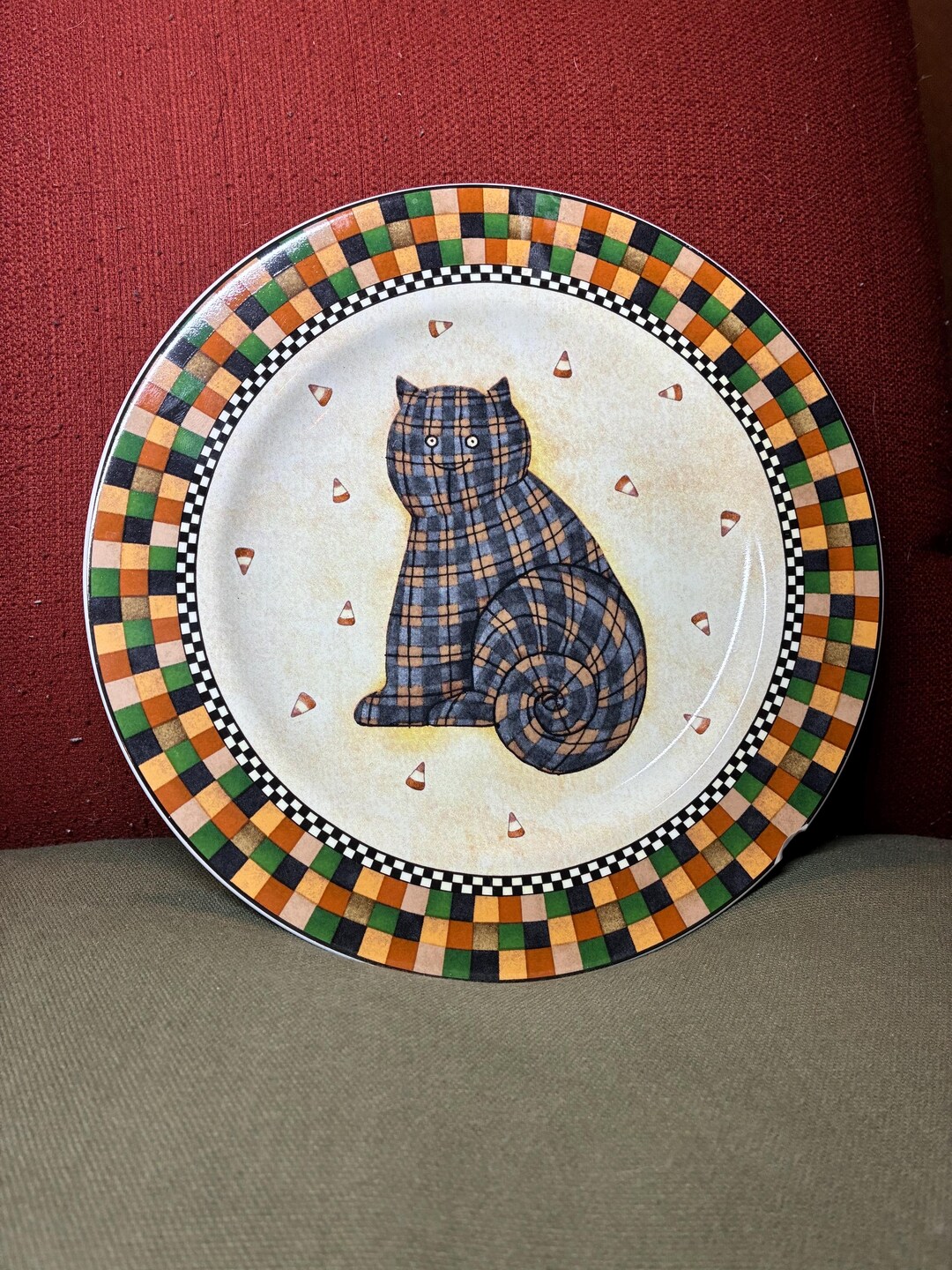 Vintage Debbie Mumm Halloween Cat Plate: 2001 Sakura Oneida Decor - Etsy