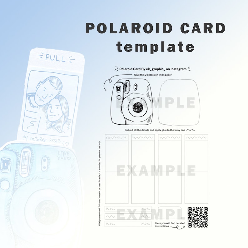 Polaroid Greeting Card by Ek_graphic_ | DIGITAL DOWNLOAD - Etsy