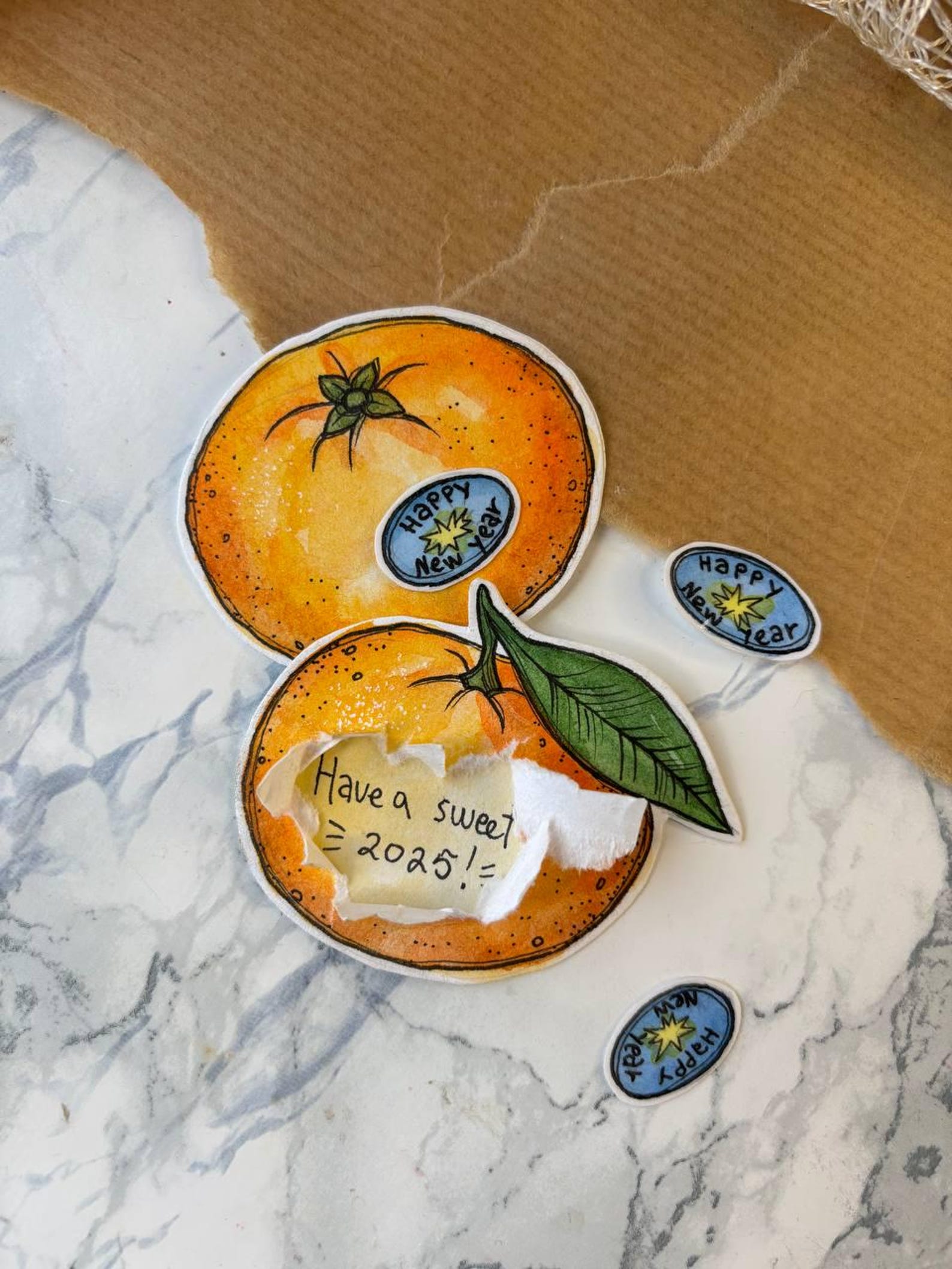 Tangerine Card by Ek_graphic_ - Printable DIY Template - Etsy