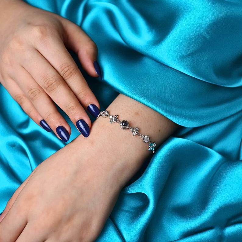 Personalized Photo Projection Bracelet, Custom Photo Chain Bracelet ...