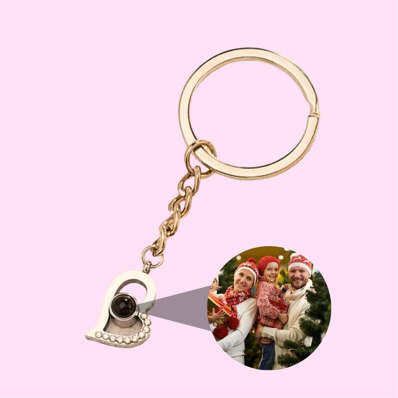 Personalized Heart Photo Keychain, Custom Pet Keychain, Projection ...