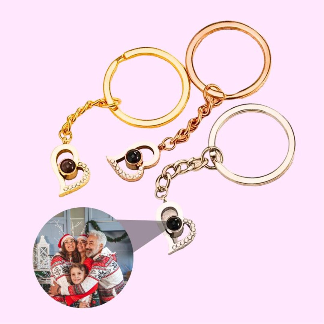 Personalized Heart Photo Keychain, Custom Pet Keychain, Projection ...
