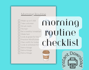Morning Routine Checklist, Editable A4 Pdf - Etsy