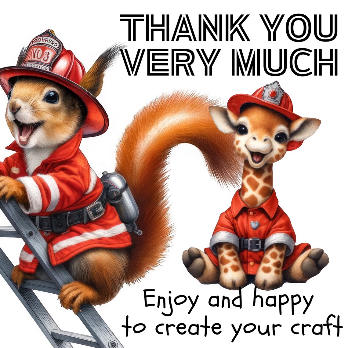 Watercolor Firefighter Cute Animal Clipart Animal PNG Pet Fire Safety ...