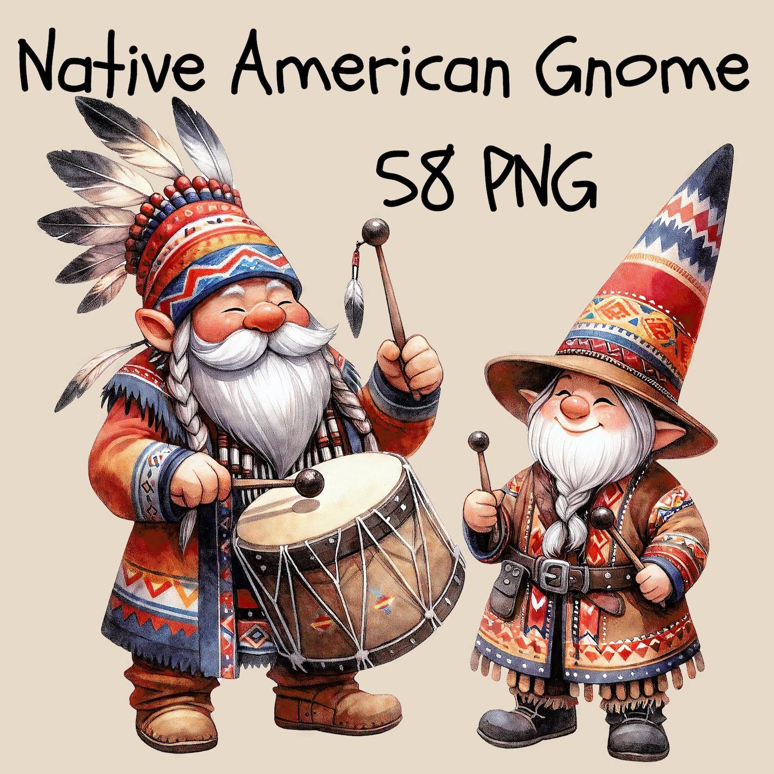 Native Indian Gnome Clipart, American Indian Gnome , Tribal Gnome Png ...
