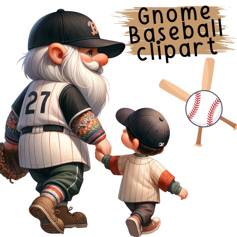 Watercolor Baseball Gnomes, Baseball Gnome Png, Sport Gnomes, Cute ...