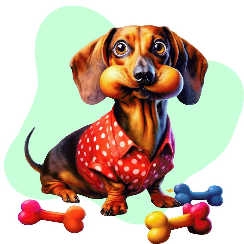 Funny Dachshund Clipart | Humorous Funny Dachshund Clipart Bundle | 10 ...
