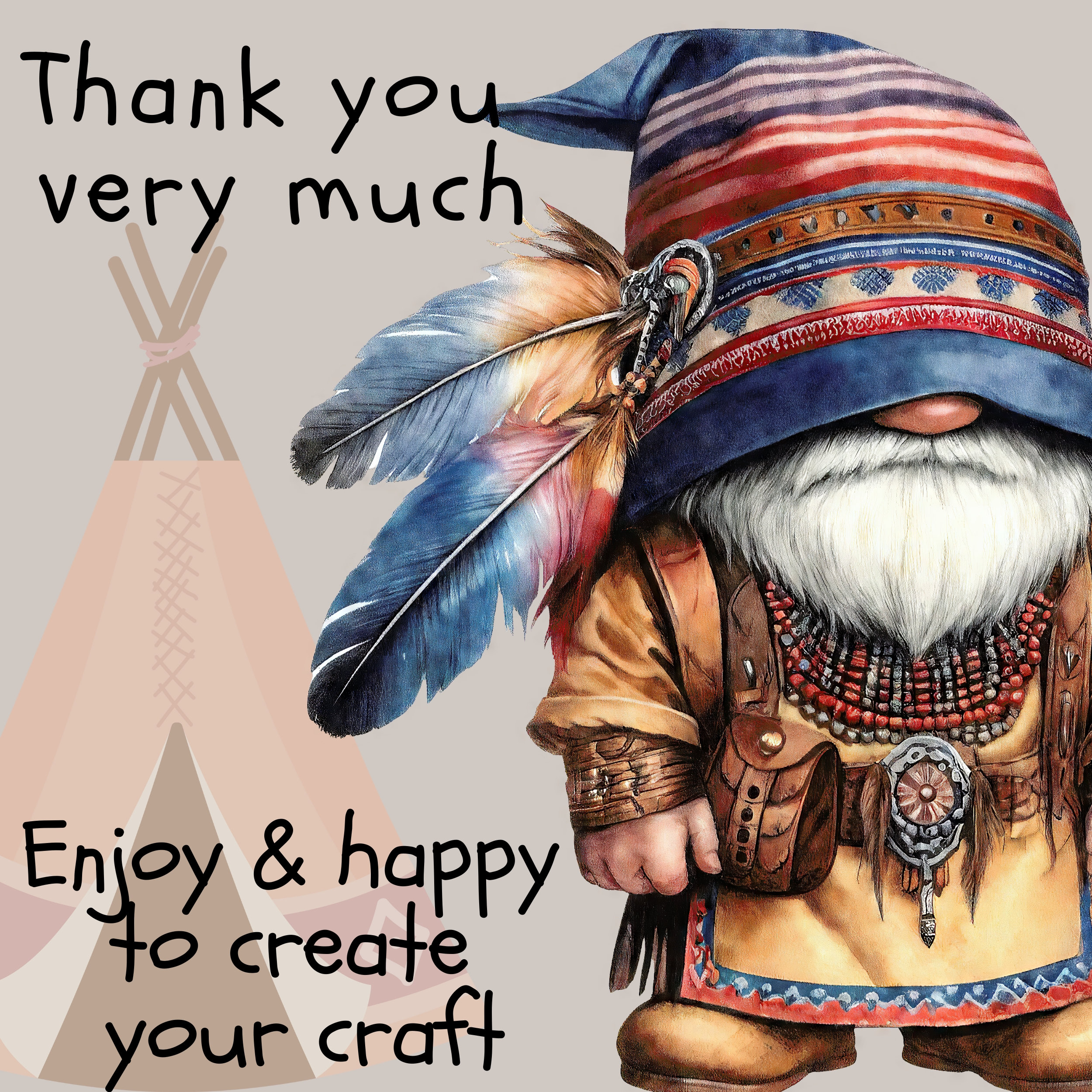 Native American Gnome Clipart, Watercolor Tribal Gnome PNG (digital ...