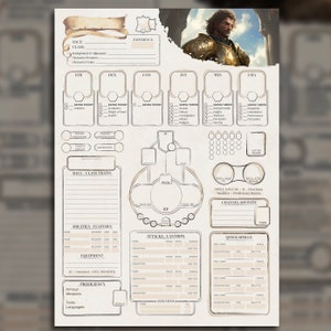 D&D 5e Paladin Character Sheet | High Quality Fillable PDF | Supplement ...