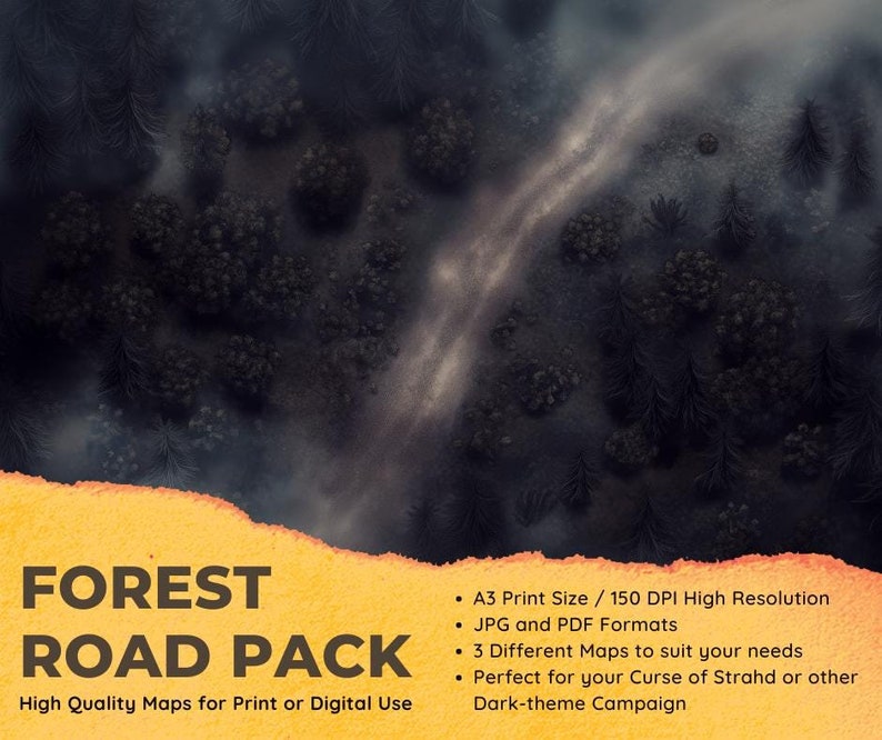 3 Forest Road D&D Battlemaps, Dnd Battle Map, Pathfinder, Battlemap ...