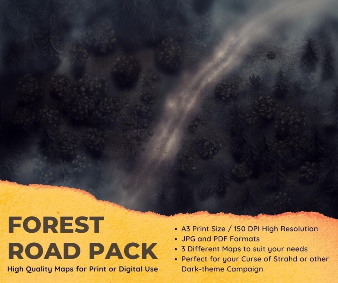 Forest Road Battlemaps for D&D, Grimdark Campaign (digital Download) - Etsy