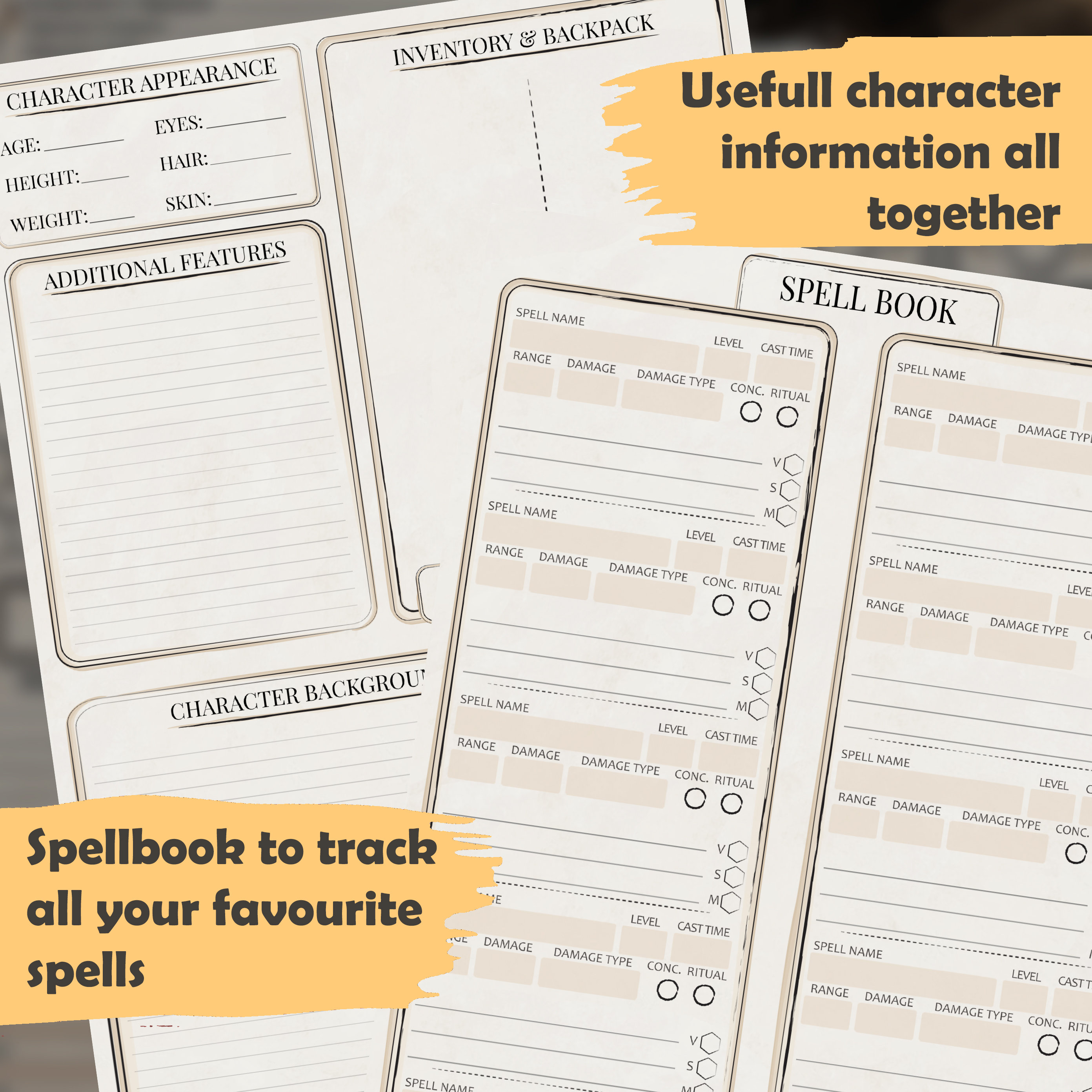 Dnd 5e Fighter Character Sheet: High Quality Fillable PDF for 5th ...