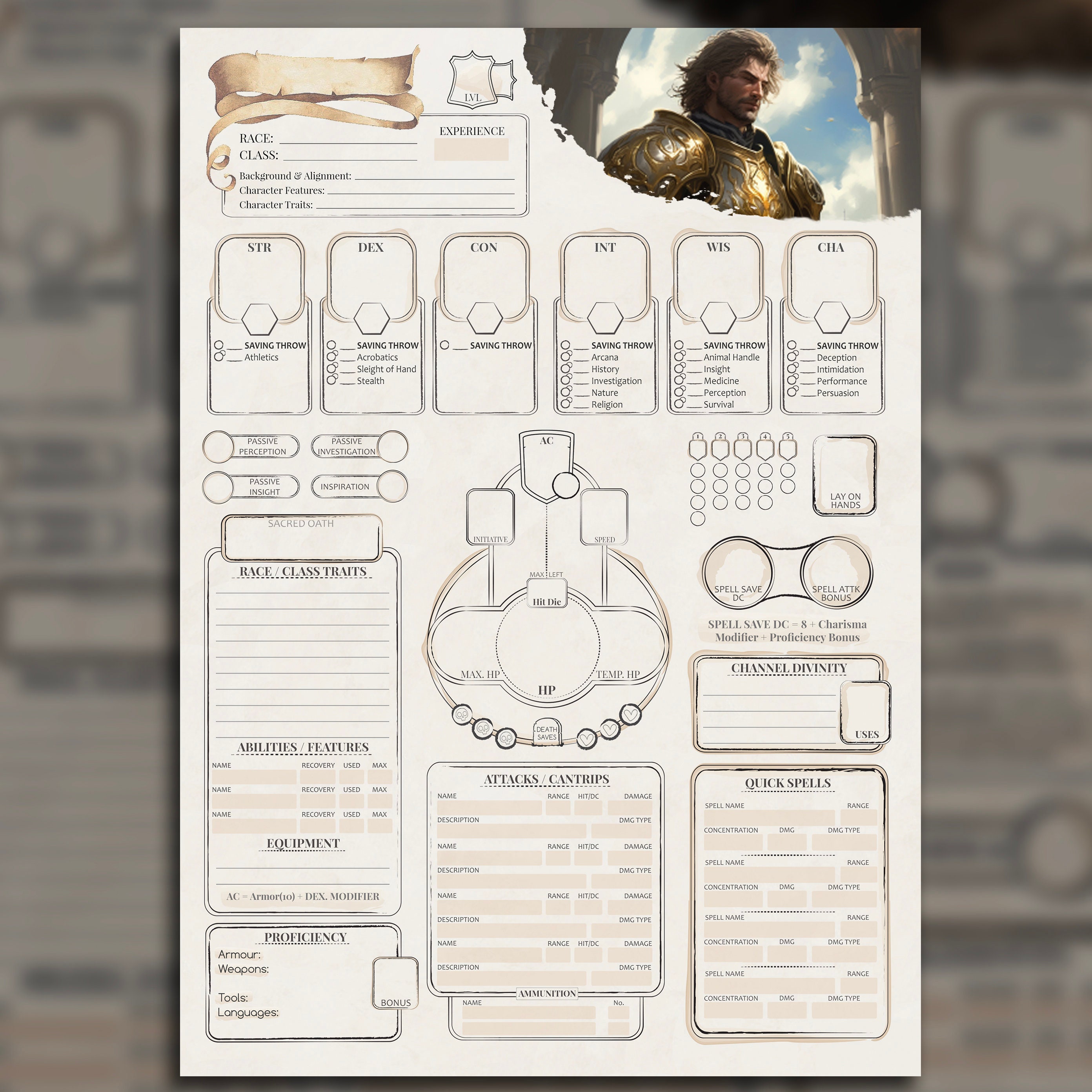 Dnd 5e Faith & Wisdom Pack Character Sheet cleric, Druid, Paladin: High ...