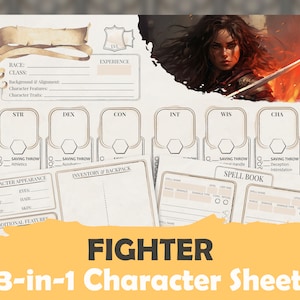 Dnd 5e Fighter Character Sheet: High Quality Fillable PDF for 5th ...