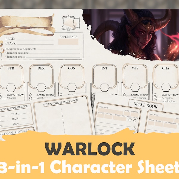 Dnd Character Sheet - Etsy