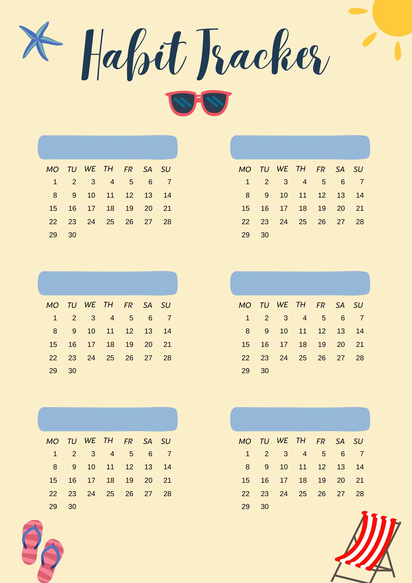 Printable April Month Tracker - Etsy