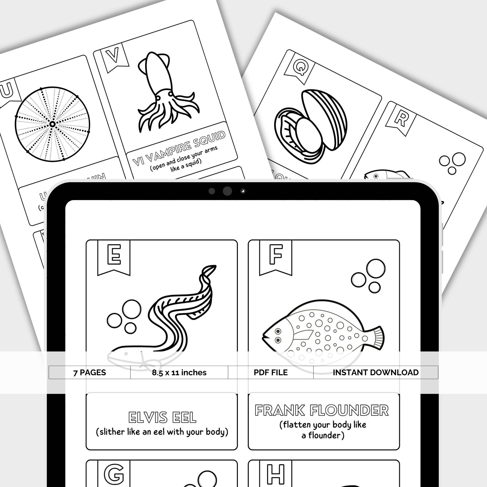 Under the Sea Phonics, Coloring Pages, Preschool Worksheets, Printable ...