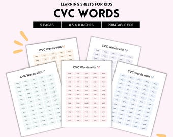 Learn to Read/cvc Words Worksheets/kindergarten Reading/homeschool ...
