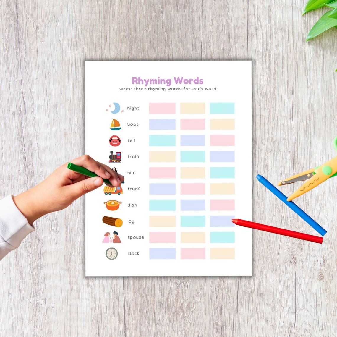 Rhyming Words, Preschool Curriculum, Rhyming Worksheets, Language ...