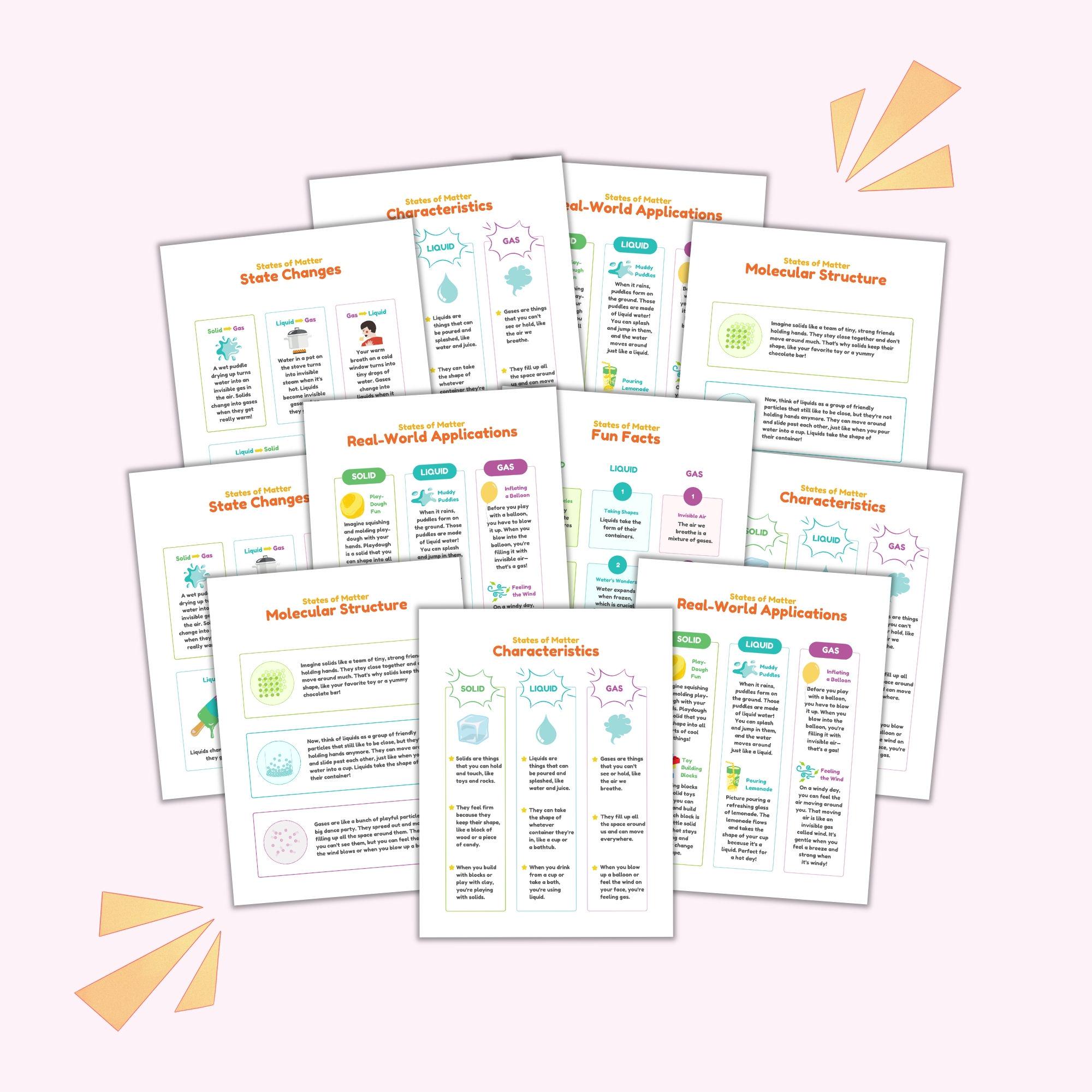 States of Matter, Physical Science, Phases of Matter, Science Worksheet ...