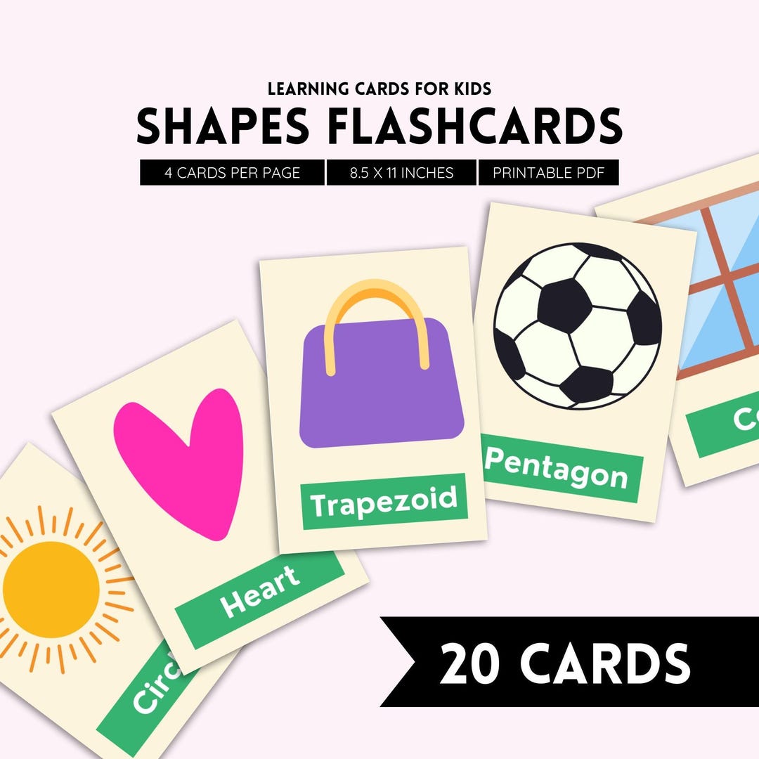 Shapes Flashcards, Printable Flashcards, Learning Shapes, Geometric ...