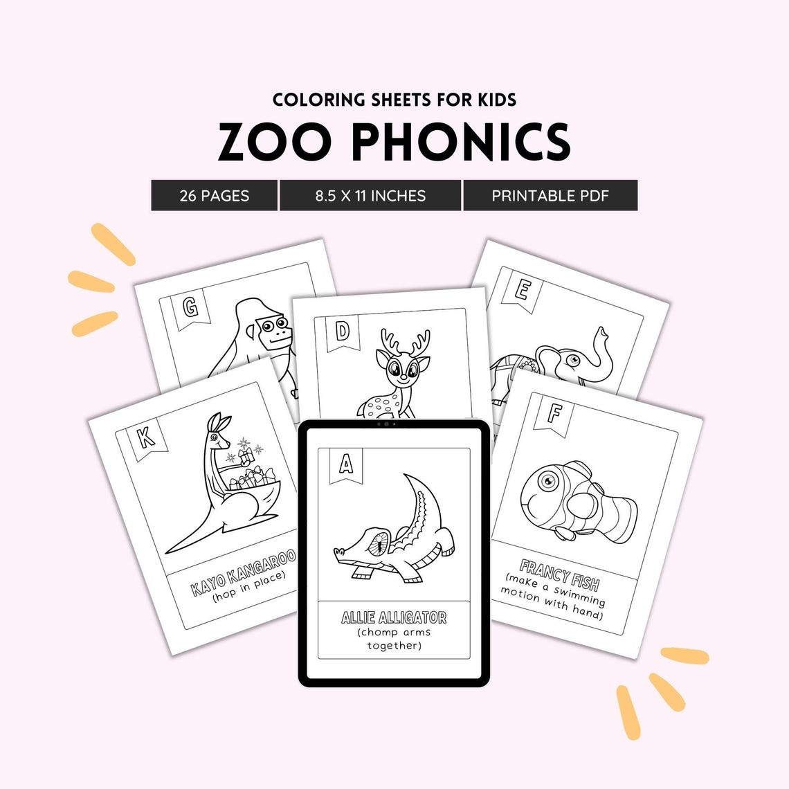 Zoo Phonics, Alphabet Coloring Pages, Preschool Worksheets, Printable ...