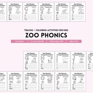 Zoo Phonics, Tracing Worksheet, Preschool Worksheets, Printable ...