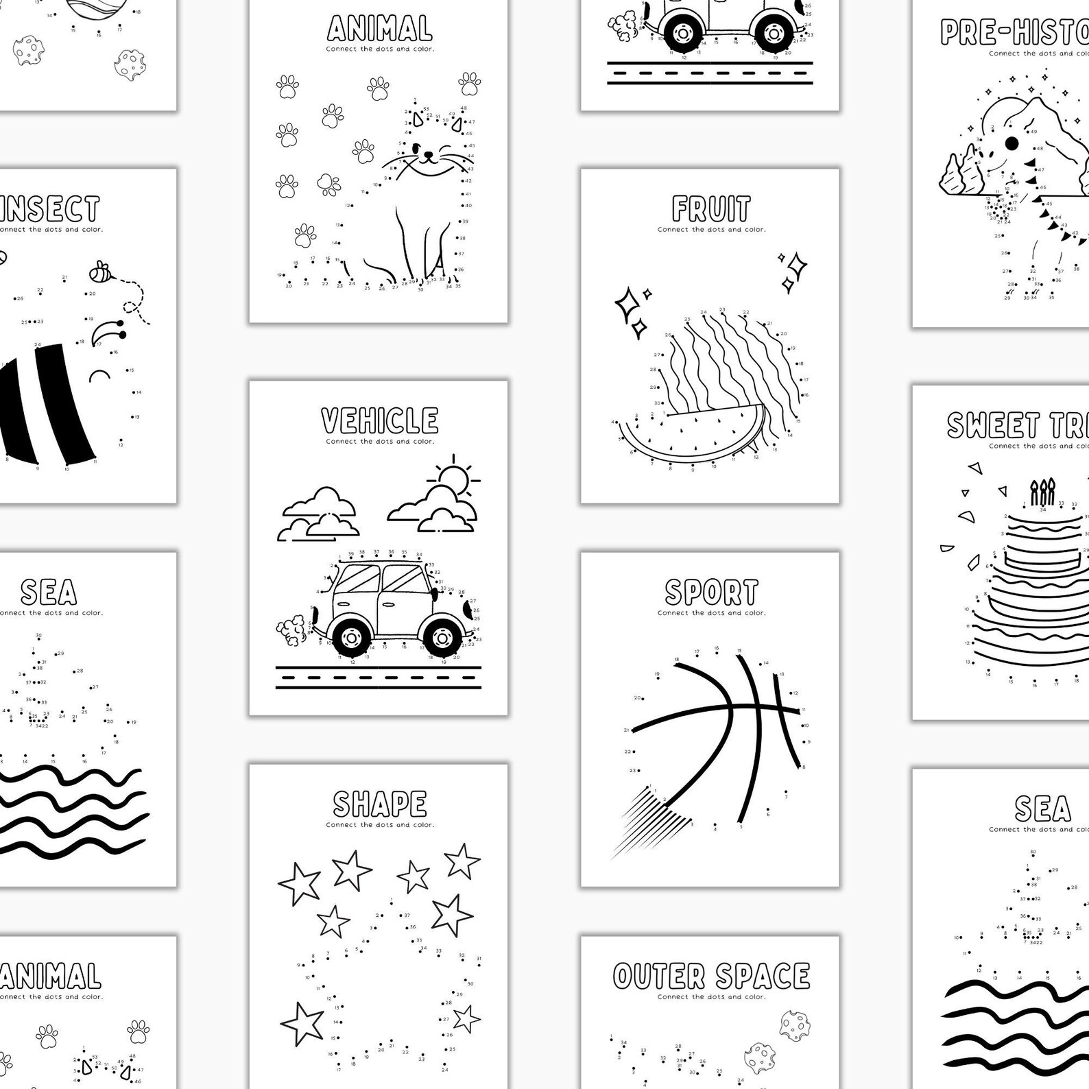 Dot to Dot, Connect the Dots, Tracing Worksheets, Worksheets for Kids ...