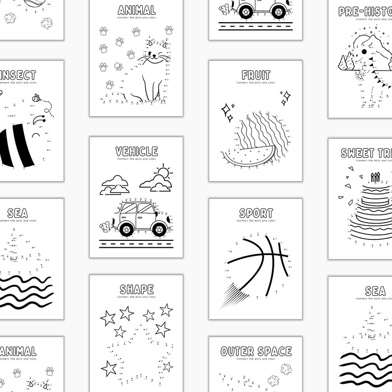 Dot to Dot, Connect the Dots, Tracing Worksheets, Worksheets for Kids ...
