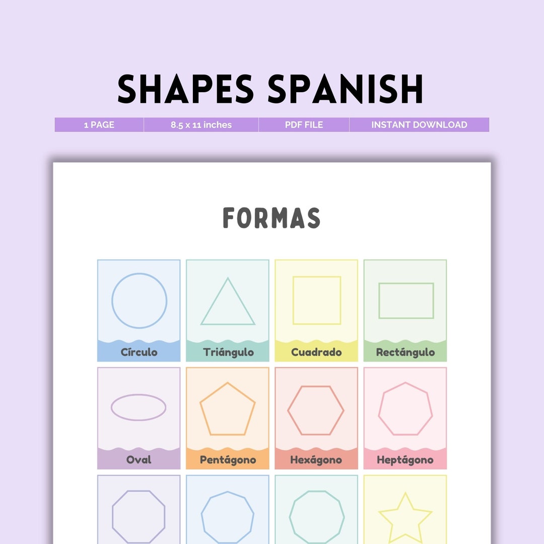 Shapes Spanish, Spanish Posters, Spanish Teacher, Spanish Education ...