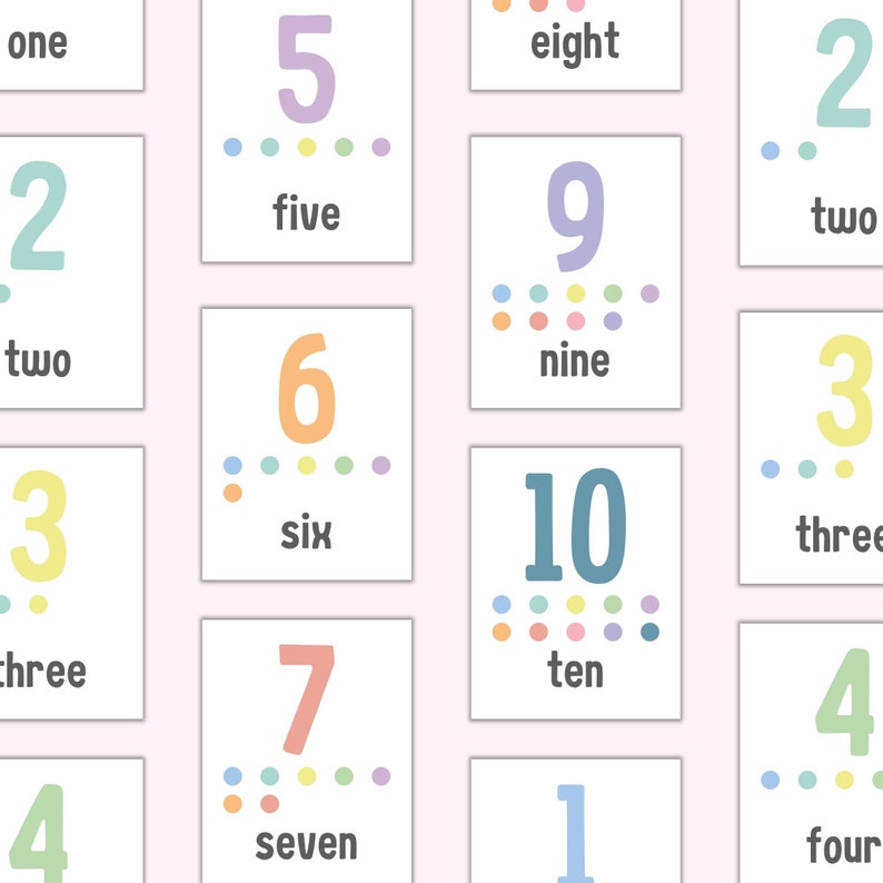 Number Flash Cards, Numbers 1-10, Flash Cards for Kids, Learn to Count ...
