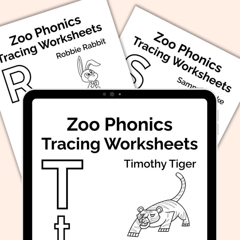Zoo Phonics, Tracing Worksheet, Preschool Worksheets, Printable ...