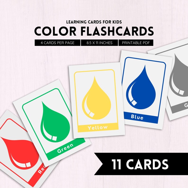Color Flashcards, Printable Flashcards, Preschool Colors, Learning ...