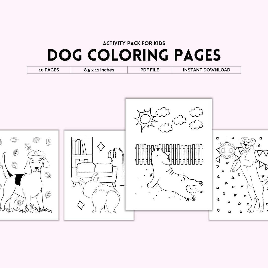 Dog Coloring Pages, Mini Coloring Book, Coloring Pages, Printable ...