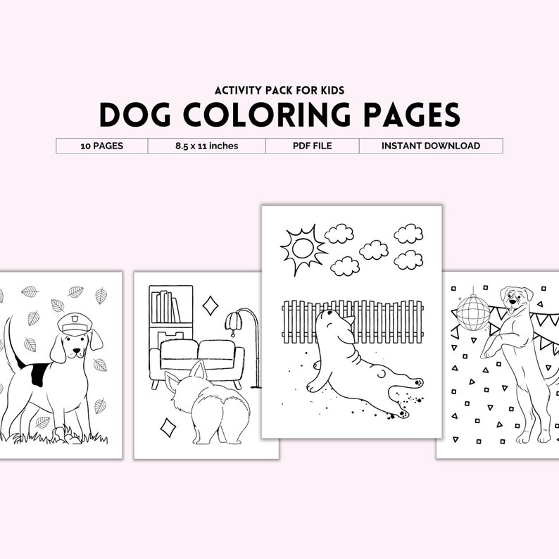Dog Coloring Pages, Mini Coloring Book, Coloring Pages, Printable ...